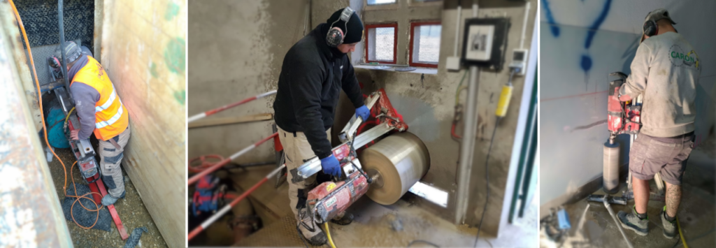 CARON DEMOLITION - prestation de carottage béton armé en mur et dalle